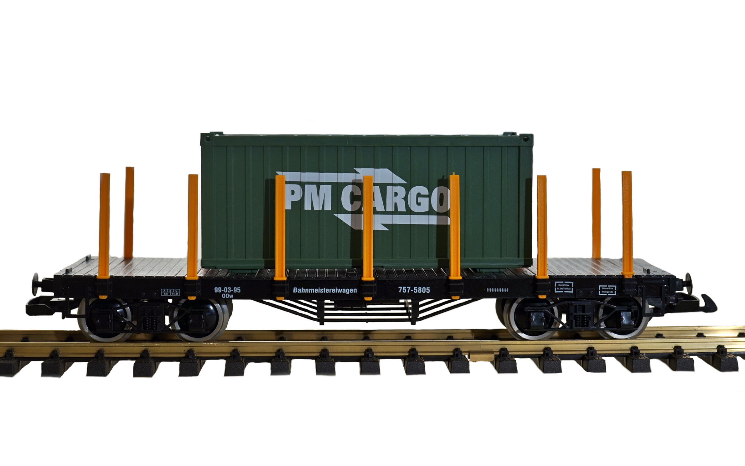 Zenner Flachwagen mir grünem Playmobil Container, Spur G | Zennershop ...